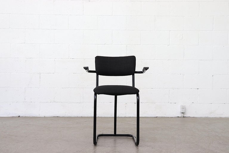 Set of 4 Gispen '207' Tubular Chairs with Acrylic Arm Rests For Sale at ...