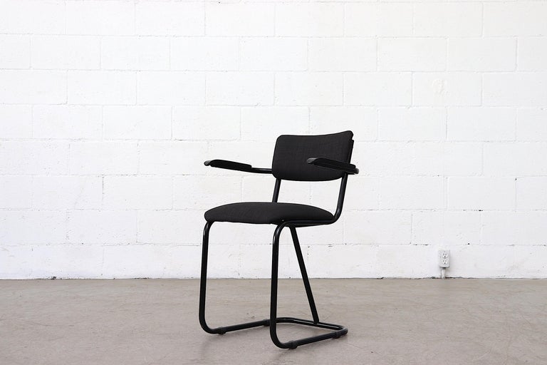 Set of 4 Gispen '207' Tubular Chairs with Acrylic Arm Rests For Sale at ...