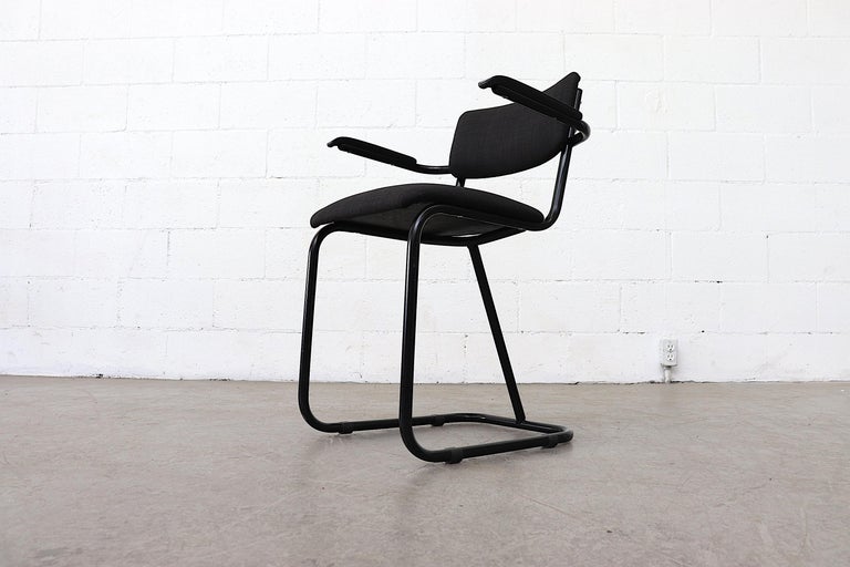 Set of 4 Gispen '207' Tubular Chairs with Acrylic Arm Rests For Sale at ...
