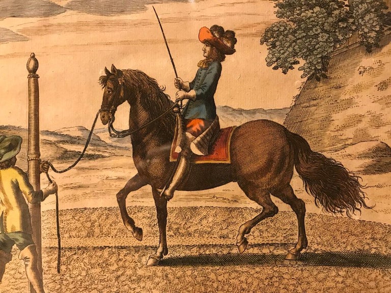 Set of 4 Hand Colored Equestrian Engravings, Nuremberg, 1678 at 1stDibs
