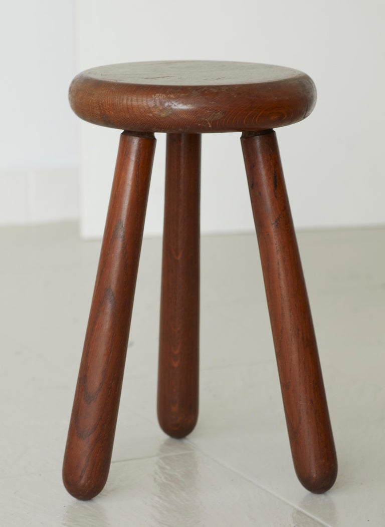 Set of 4 Handcrafted Four Legged Stools in Solid Wood, France, circa ...