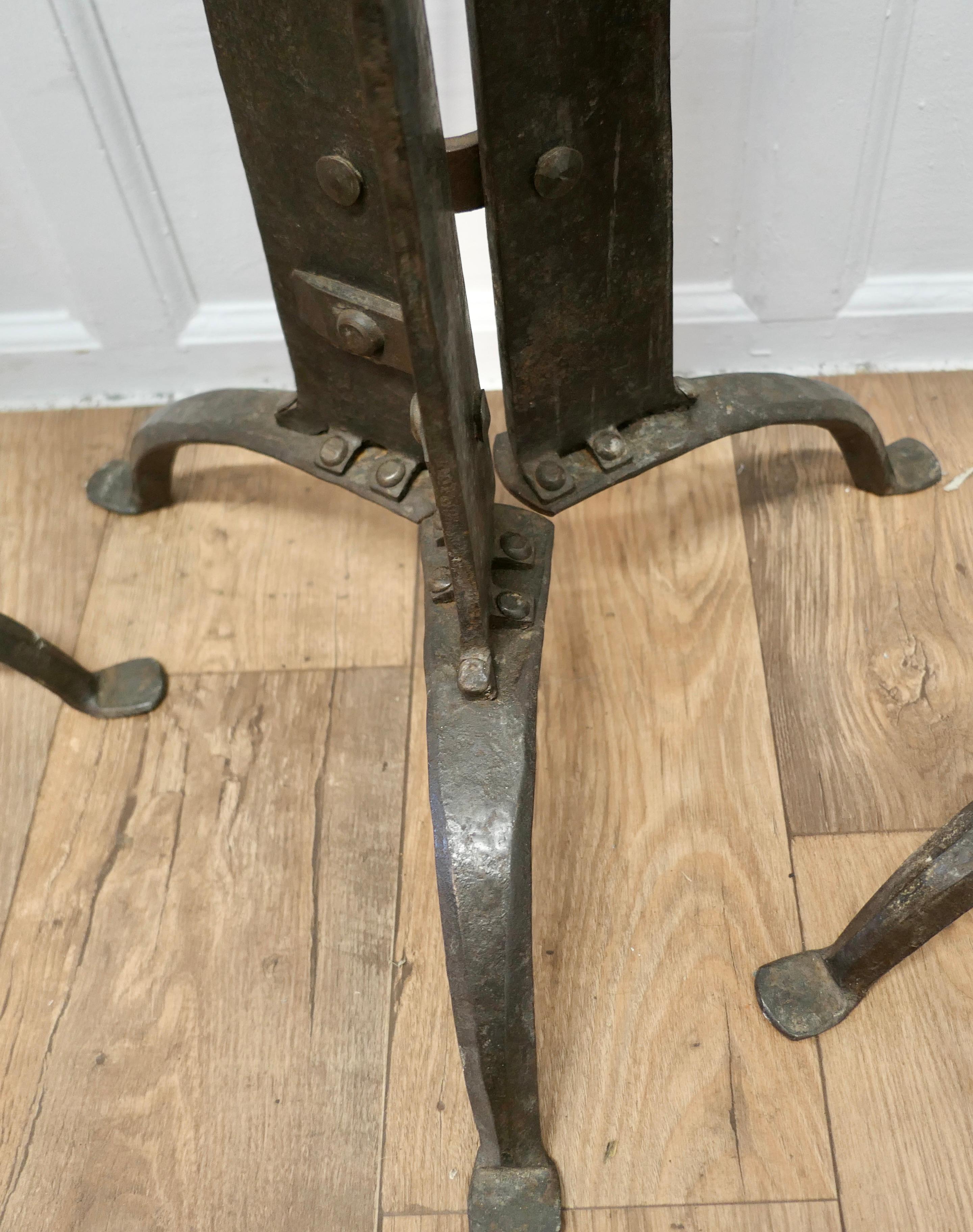 Set of 4 Hand Forged Iron 5ft Floor Standing Cathedral Candle Sticks ...