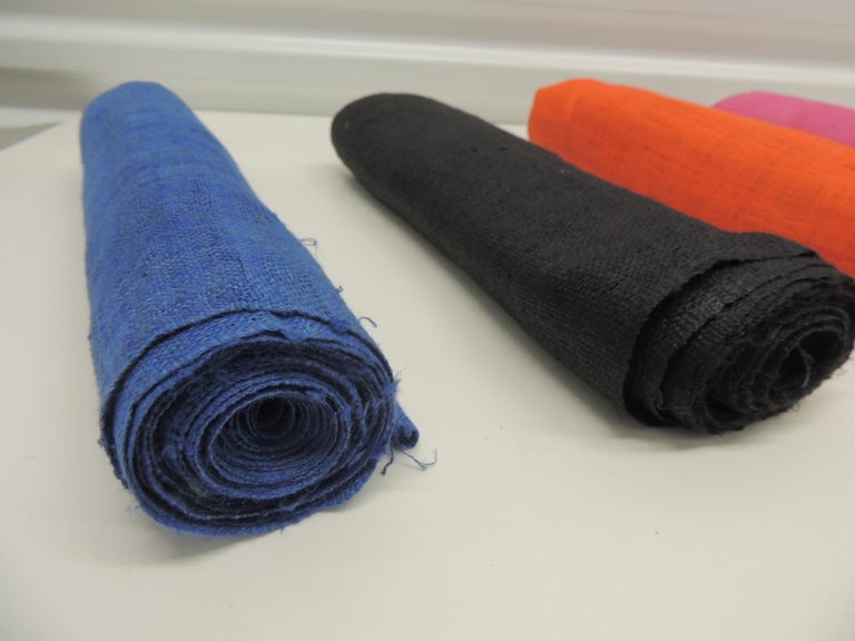 Set of '4' Hand Loomed Asian Sheer Textile Rolls For Sale at 1stDibs