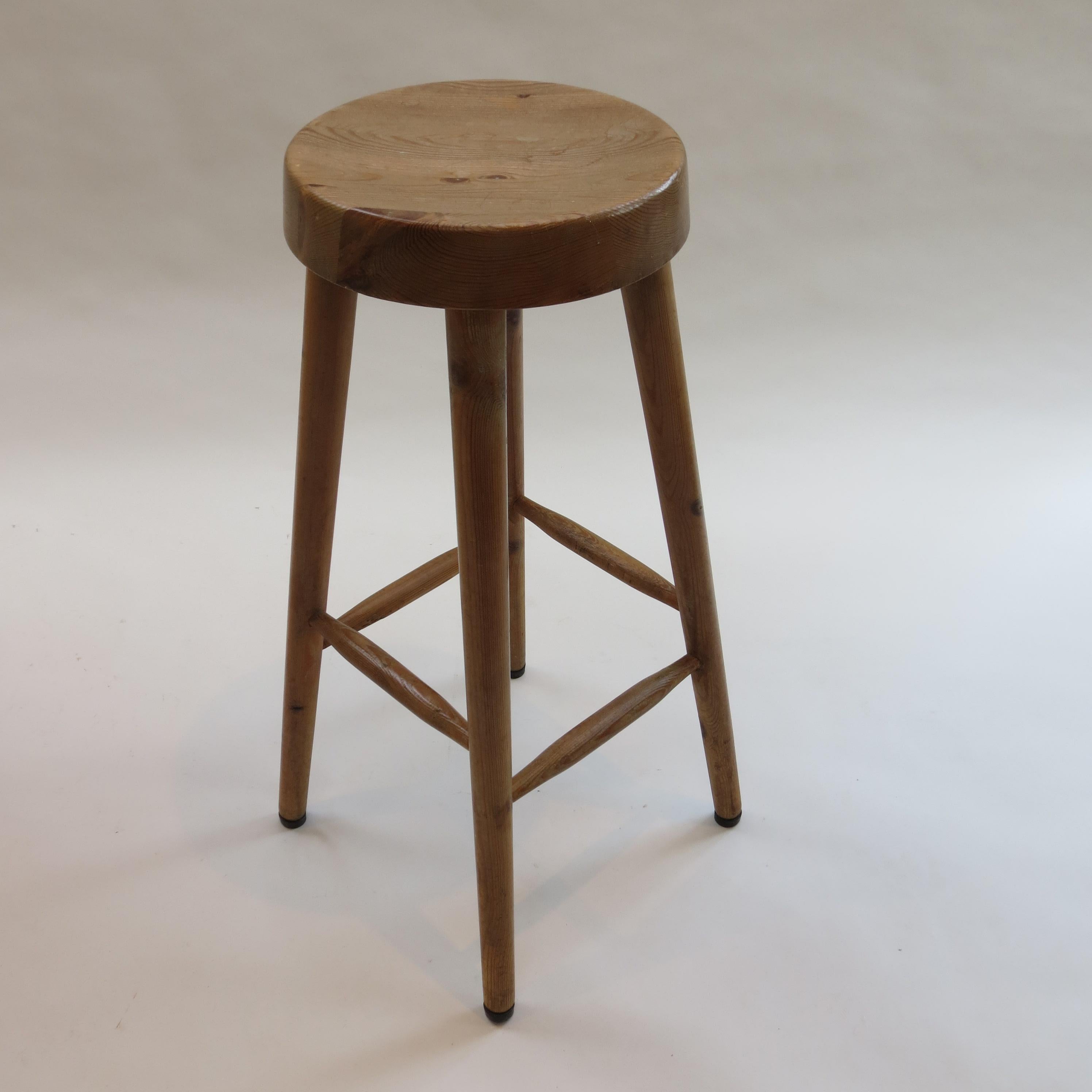 Set of 4 Hand Produced Pine Tall Stools from the 1970s at 1stDibs