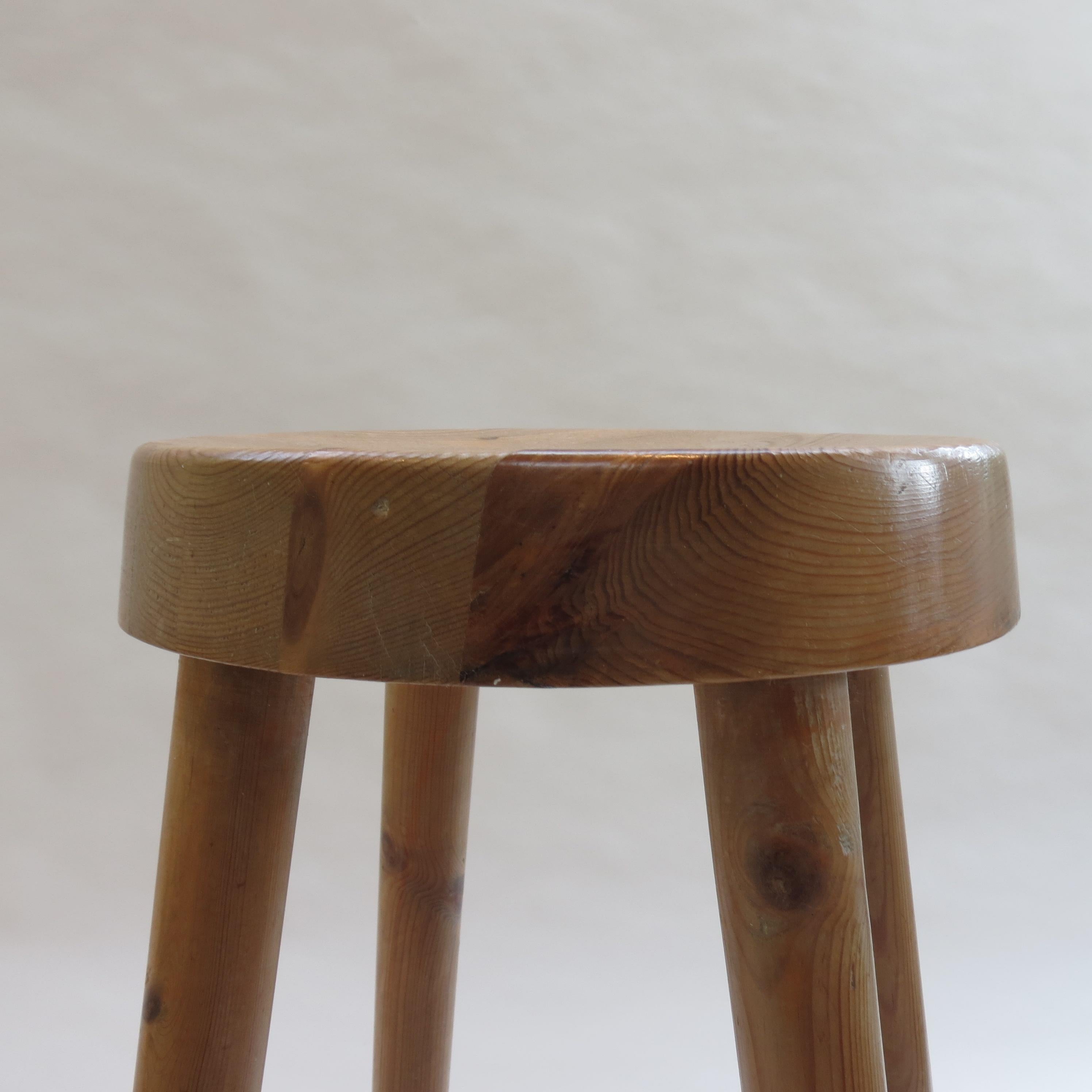 Set of 4 Hand Produced Pine Tall Stools from the 1970s at 1stDibs