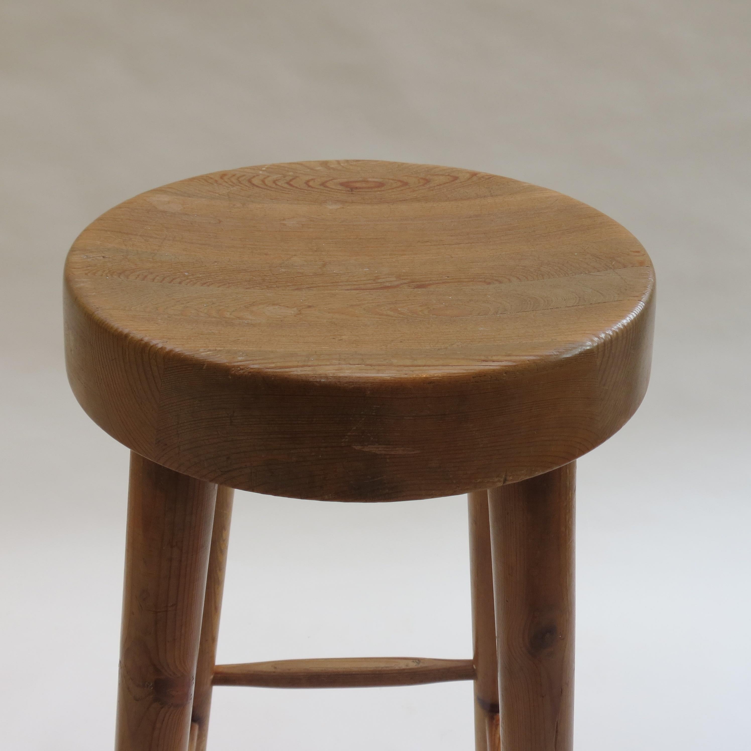 Set of 4 Hand Produced Pine Tall Stools from the 1970s at 1stDibs