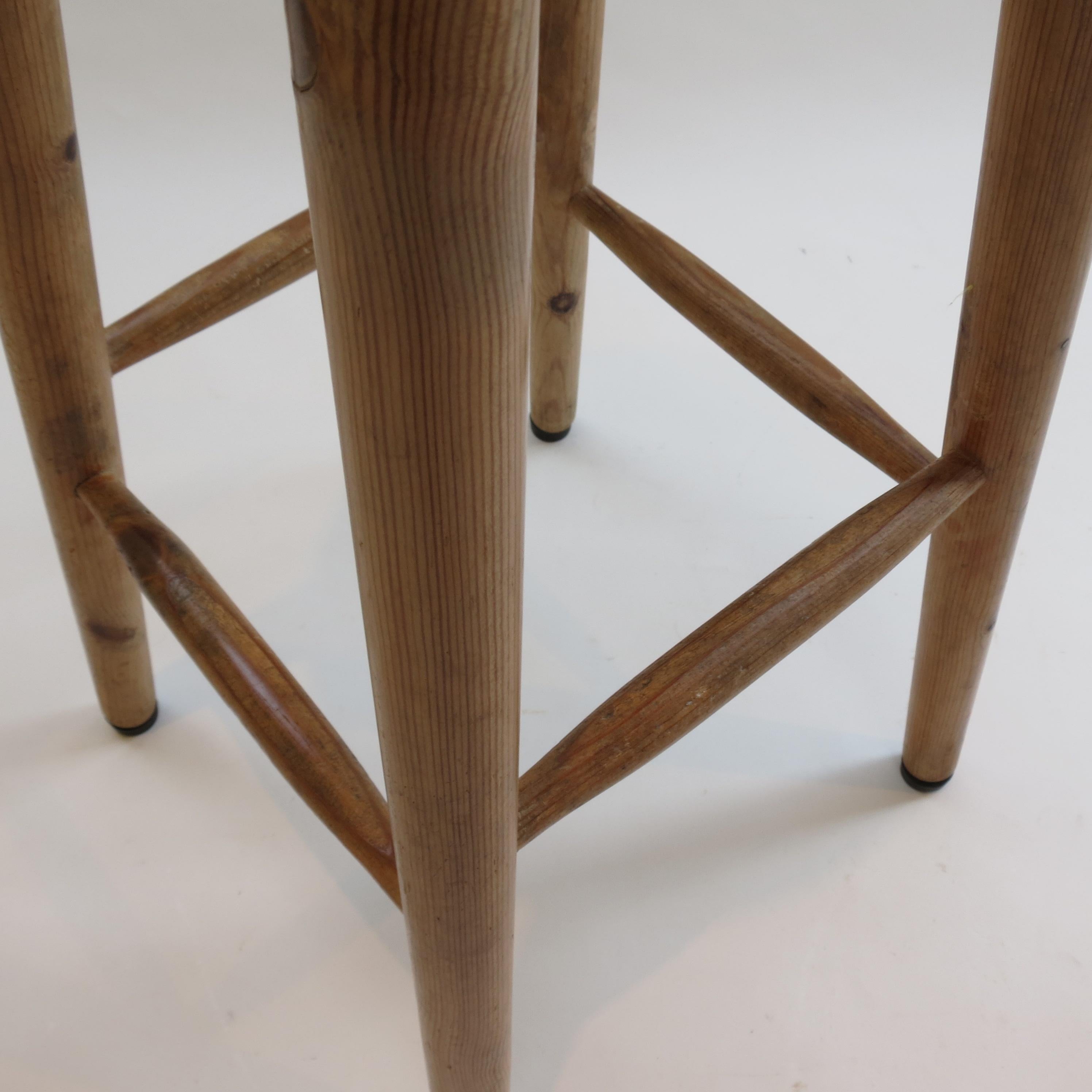 Set of 4 Hand Produced Pine Tall Stools from the 1970s at 1stDibs