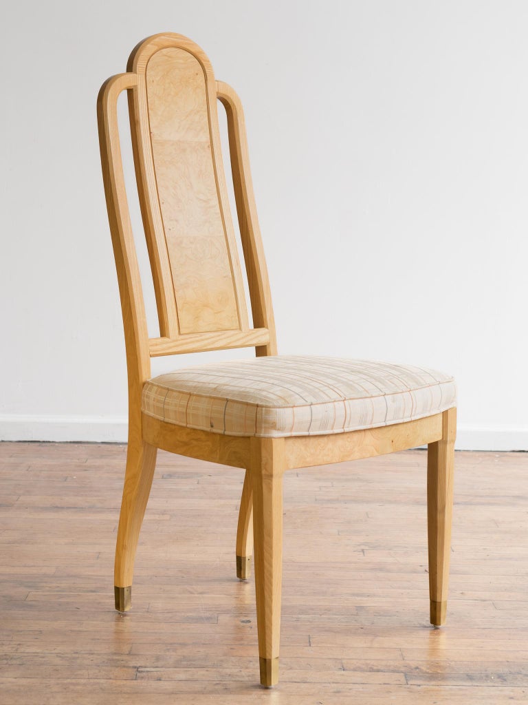 Set of 4 Henredon Scene Two Olive Burl Dining Chairs For Sale at 1stDibs