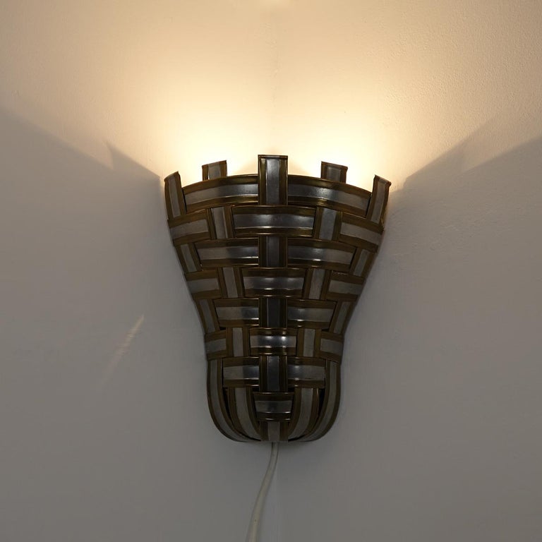 Set of 4 Hollywood Regency Corner Sconces Made of Interwoven Aluminium ...