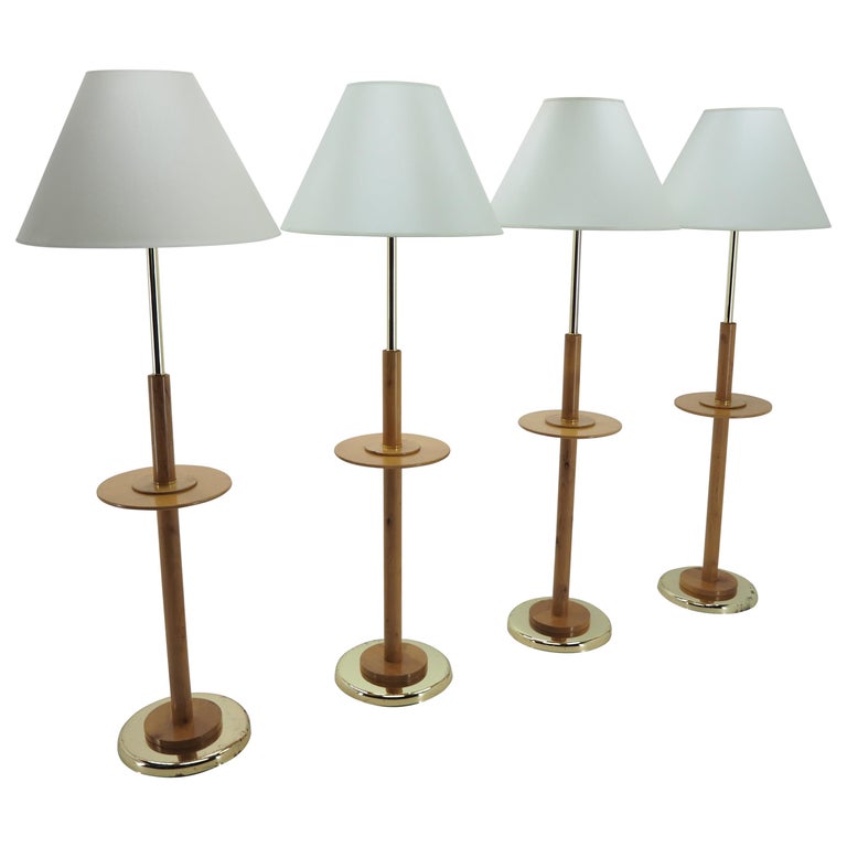 Set of 4 Hotel Floor Lamps, Fabric Shade, 2000s at 1stDibs