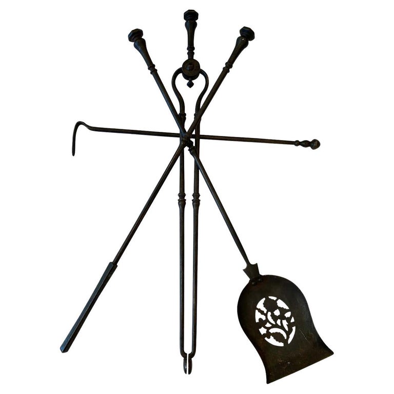 Set of 4 Iron Fire Tools, circa 1820 For Sale at 1stDibs
