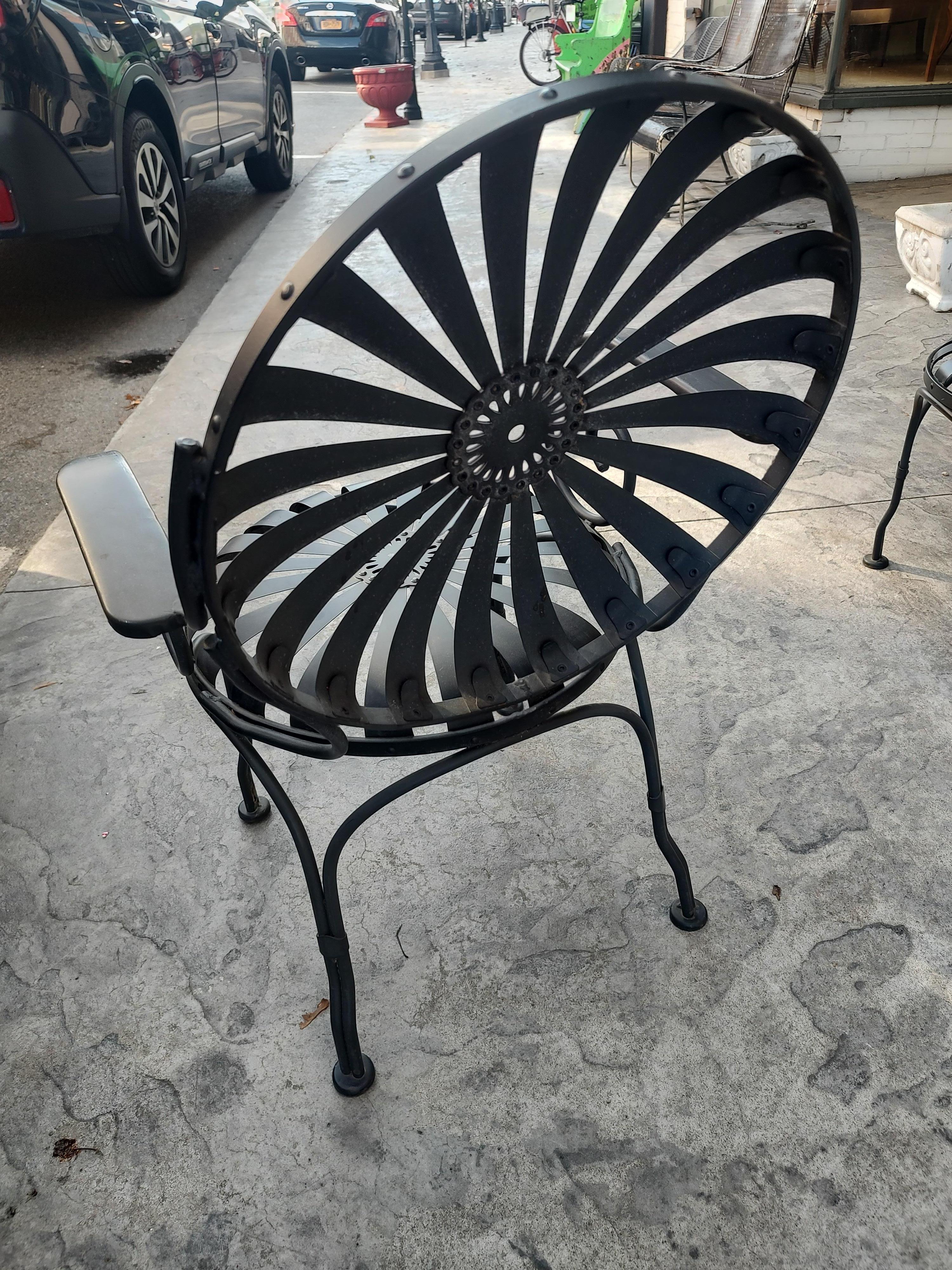 Set of 4 Iron Spring Seat Sunburst Sunflower Chairs, C1960 For Sale at ...
