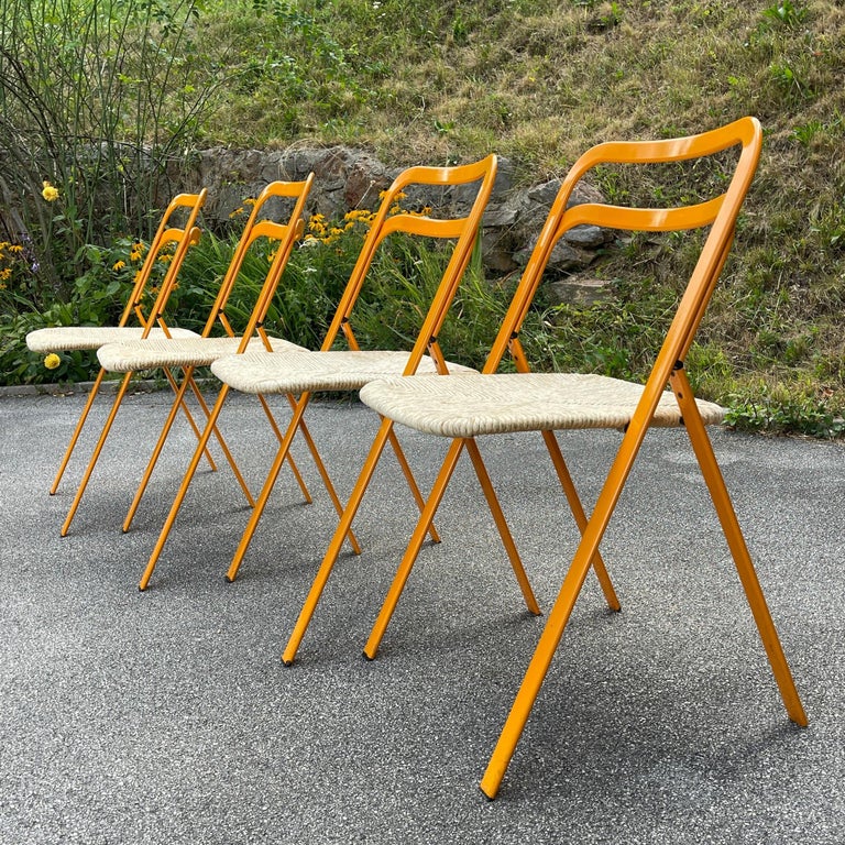 Set of 4 Italian Folding Chairs by Giorgio Cattelan for Cidue, 1970s ...
