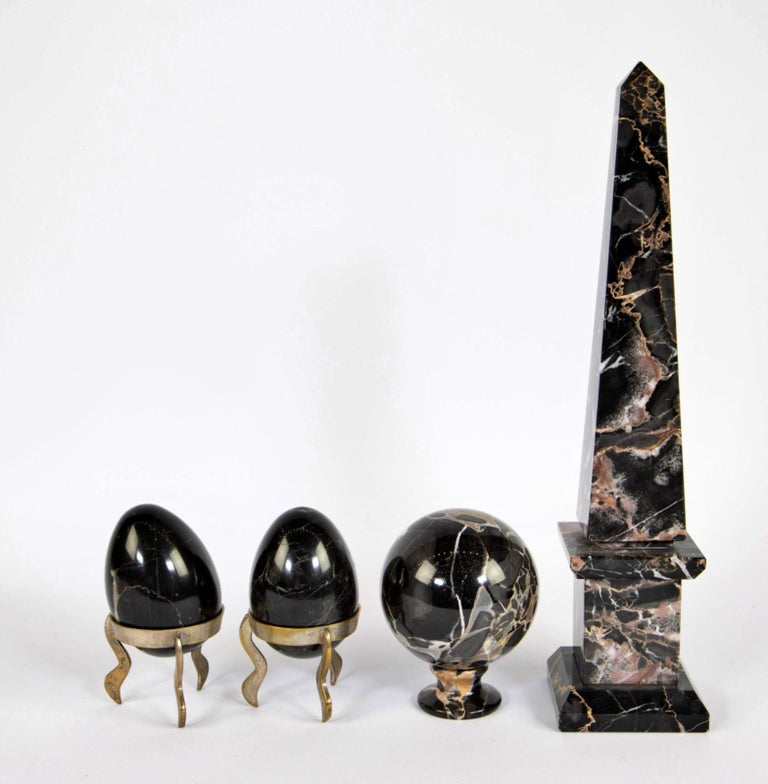 Set of 4 Italian Marble Ornamental Objects, Early 20th Century For Sale ...
