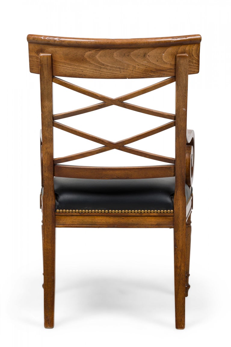 Set of 4 Italian Neo-classic Style Leather Upholstered Armchairs For ...