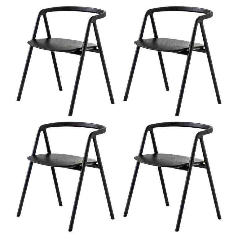 Set of 4, Laakso Dining Chairs, Black by Made by Choice For Sale at 1stDibs