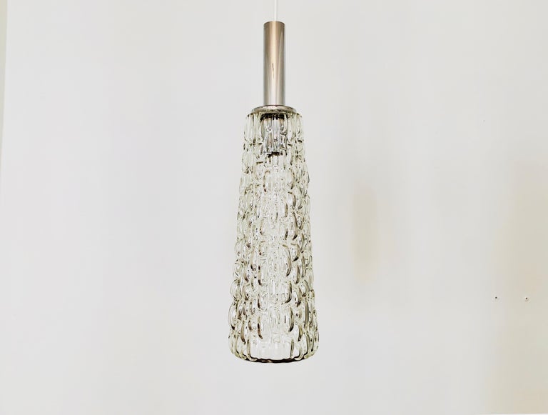 Set of 4 large crystal glass pendant lamps For Sale at 1stDibs