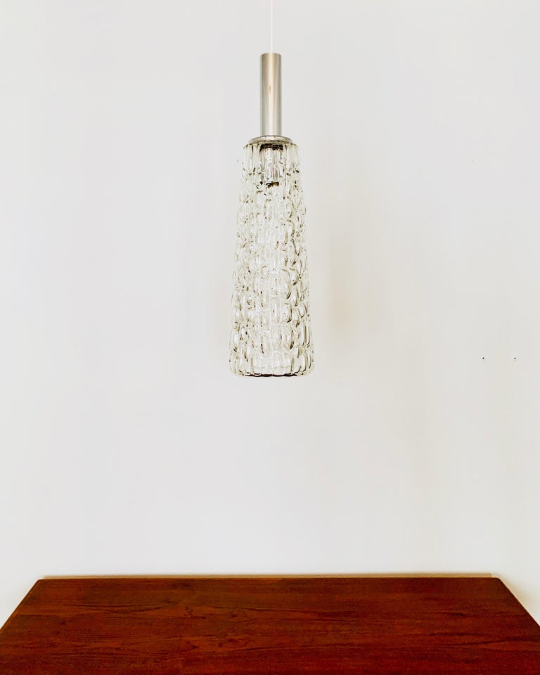 Set of 4 large crystal glass pendant lamps For Sale at 1stDibs