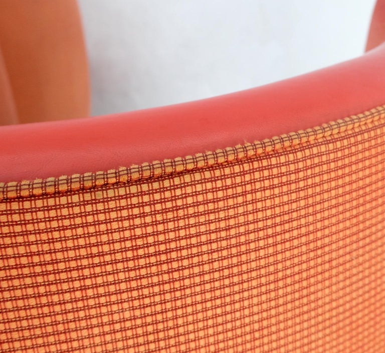 Set of 4 Large Swivel Round Barrel Back Lounge Club Chairs Red ...