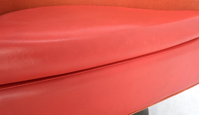 Set of 4 Large Swivel Round Barrel Back Lounge Club Chairs Red ...