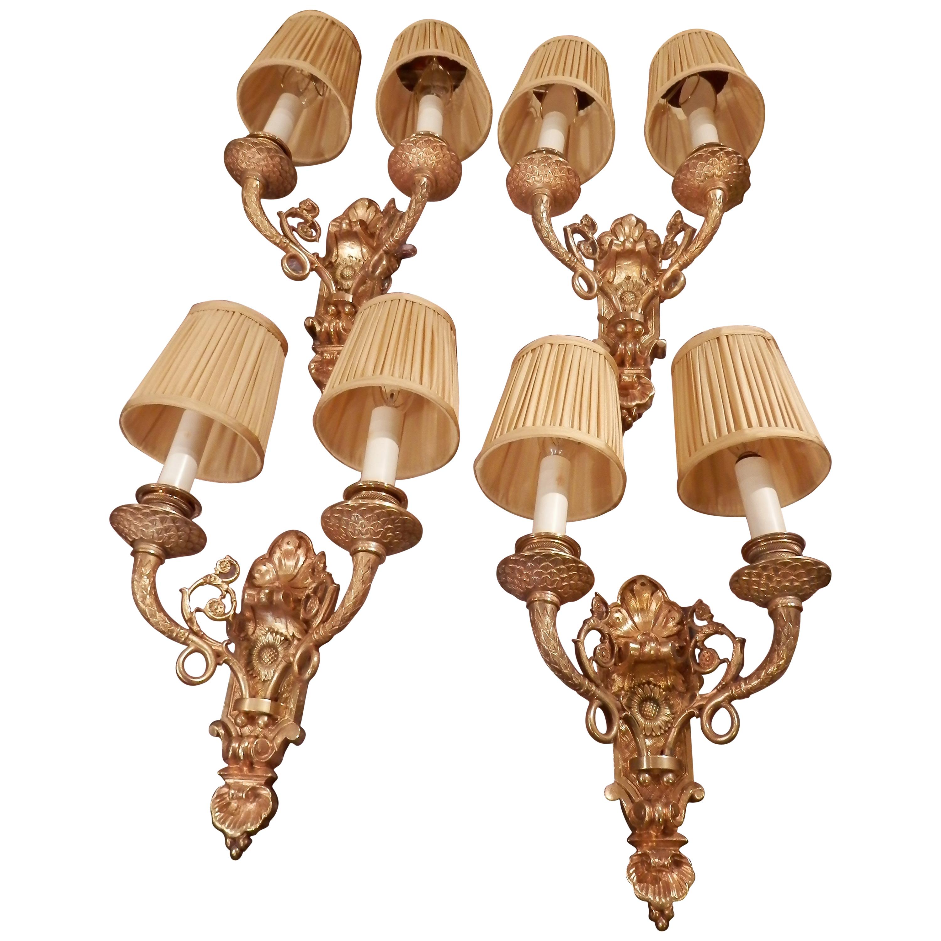 Pair of Late 19th Century English Regency Style Carved Gilt Eagle ...