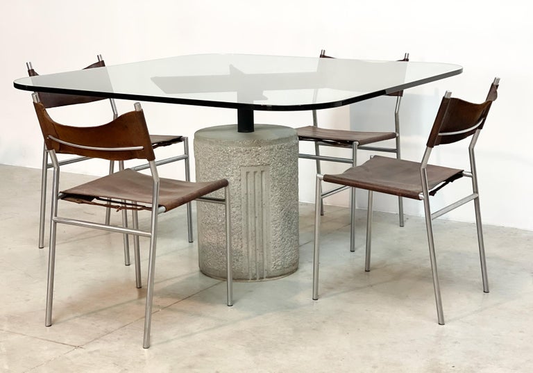 Set of 4 Leather SZ06 Dining Chairs Martin Visser For Sale at 1stDibs