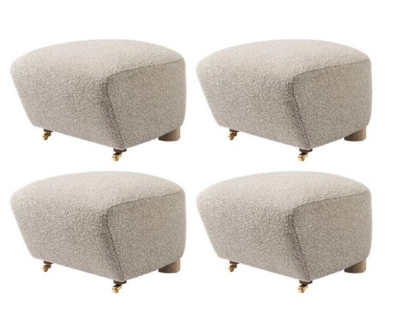 Set Of 4 Light Beige Natural Oak Sahco Zero The Tired Man Footstool by ...