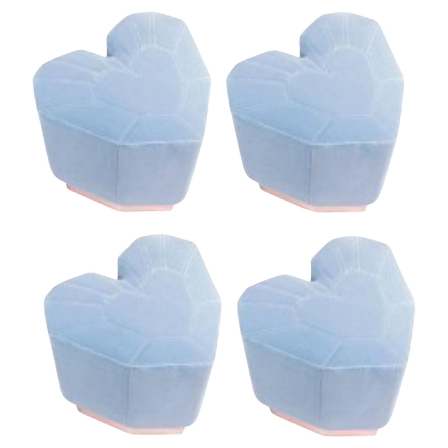 Light Blue Queen Heart Stool by Royal Stranger For Sale at 1stDibs