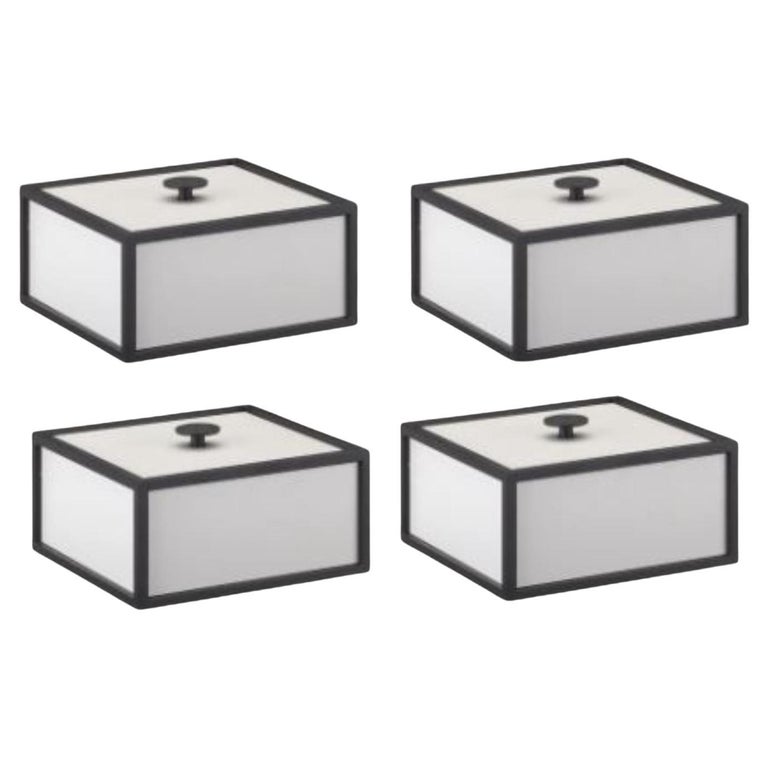 Set of 4 Light Grey Frame 14 Box by Lassen For Sale at 1stDibs