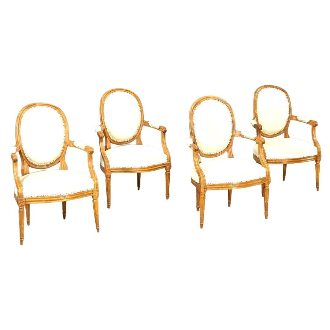 Louis XVI design Fautueil constructed in Walnut, Italy c. 1780 For Sale ...