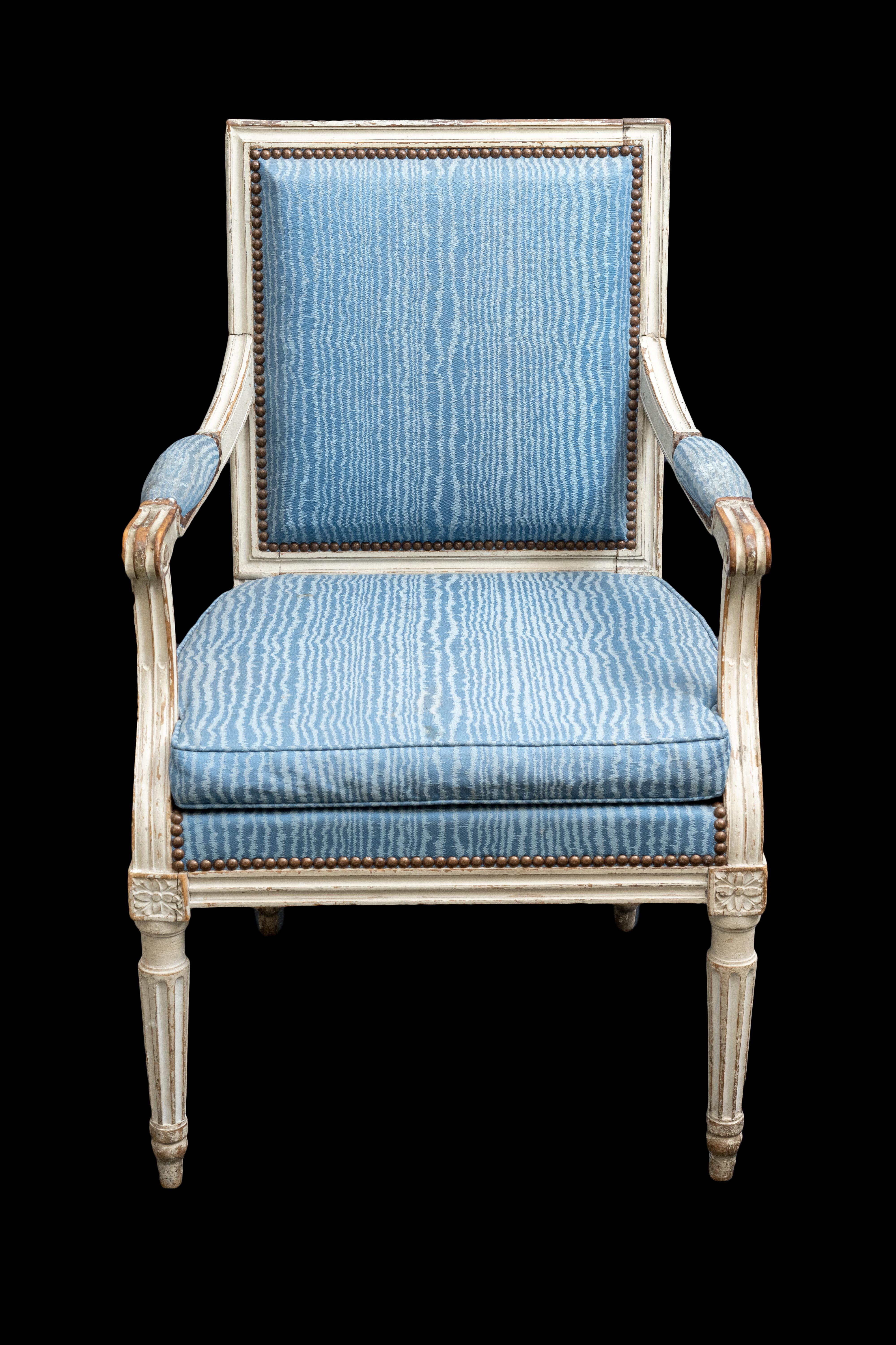 Set of 4 Louis XVI Period French Blue Arm Chairs at 1stDibs | french ...