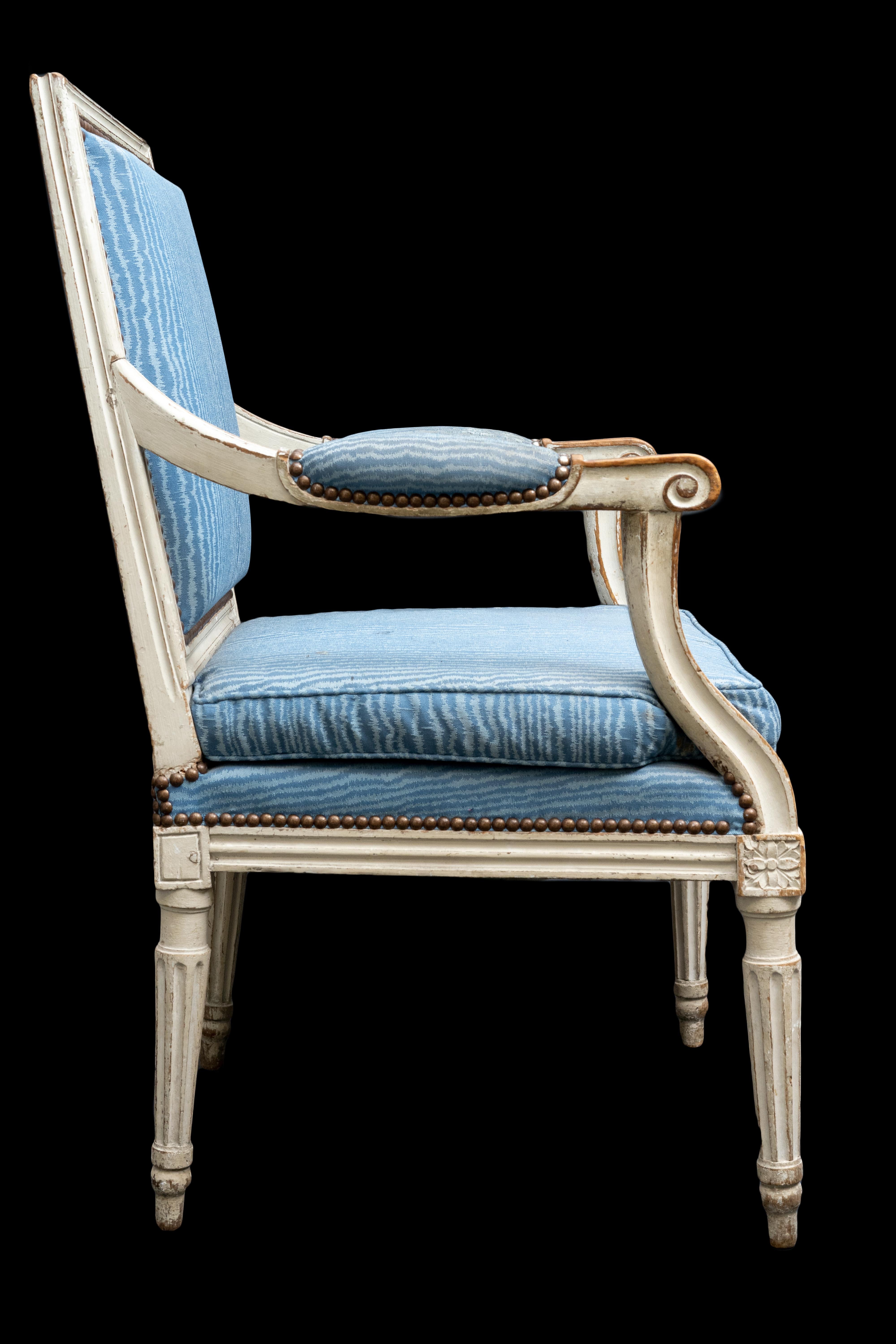 Set of 4 Louis XVI Period French Blue Arm Chairs at 1stDibs | french ...