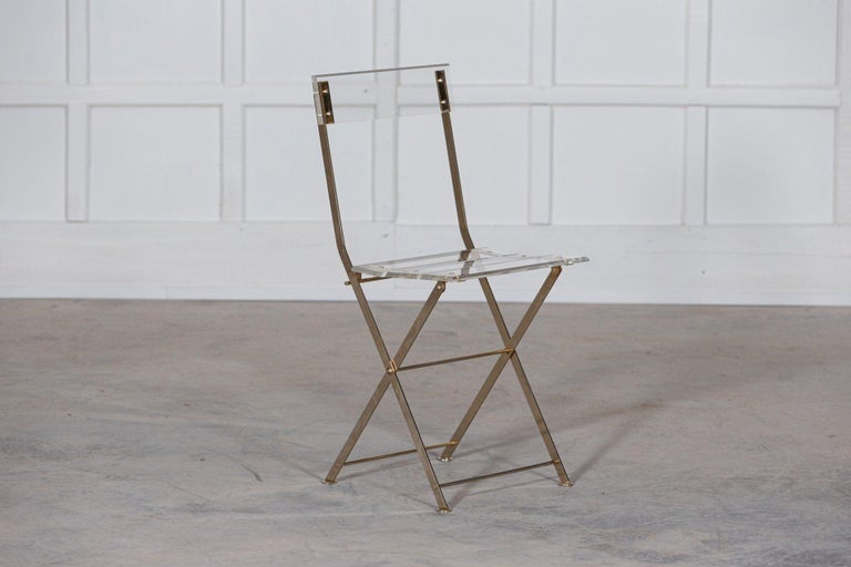 Set of 4 Lucite Folding Chairs Yonel Lebovici at 1stDibs