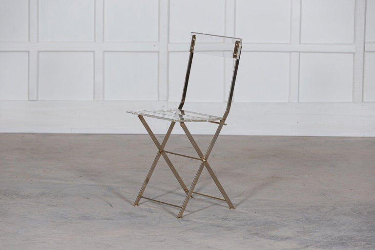 Set of 4 Lucite Folding Chairs Yonel Lebovici at 1stDibs
