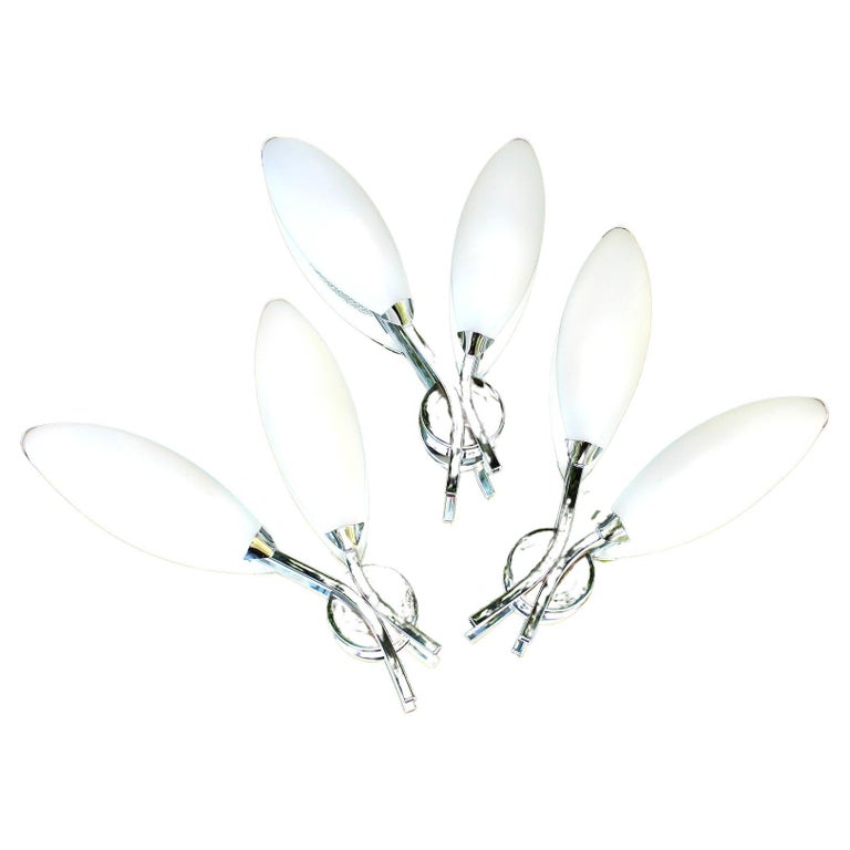 Set of 4 Lumi Milano Shell Sconces Attr. to Gaetano Sciolari, Italy ...