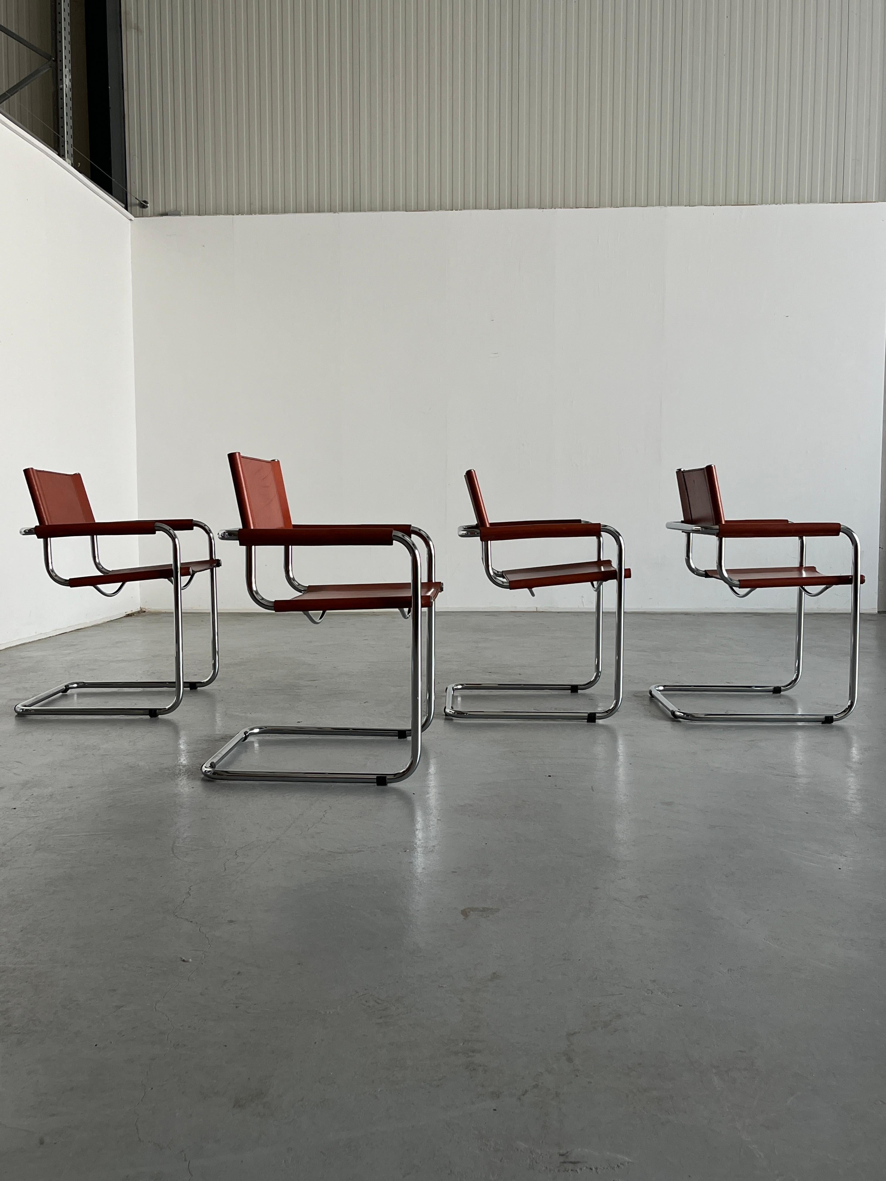 Set of 4 Mart Stam S34 Design Cantilever Chairs, Bauhaus Design, Italy ...