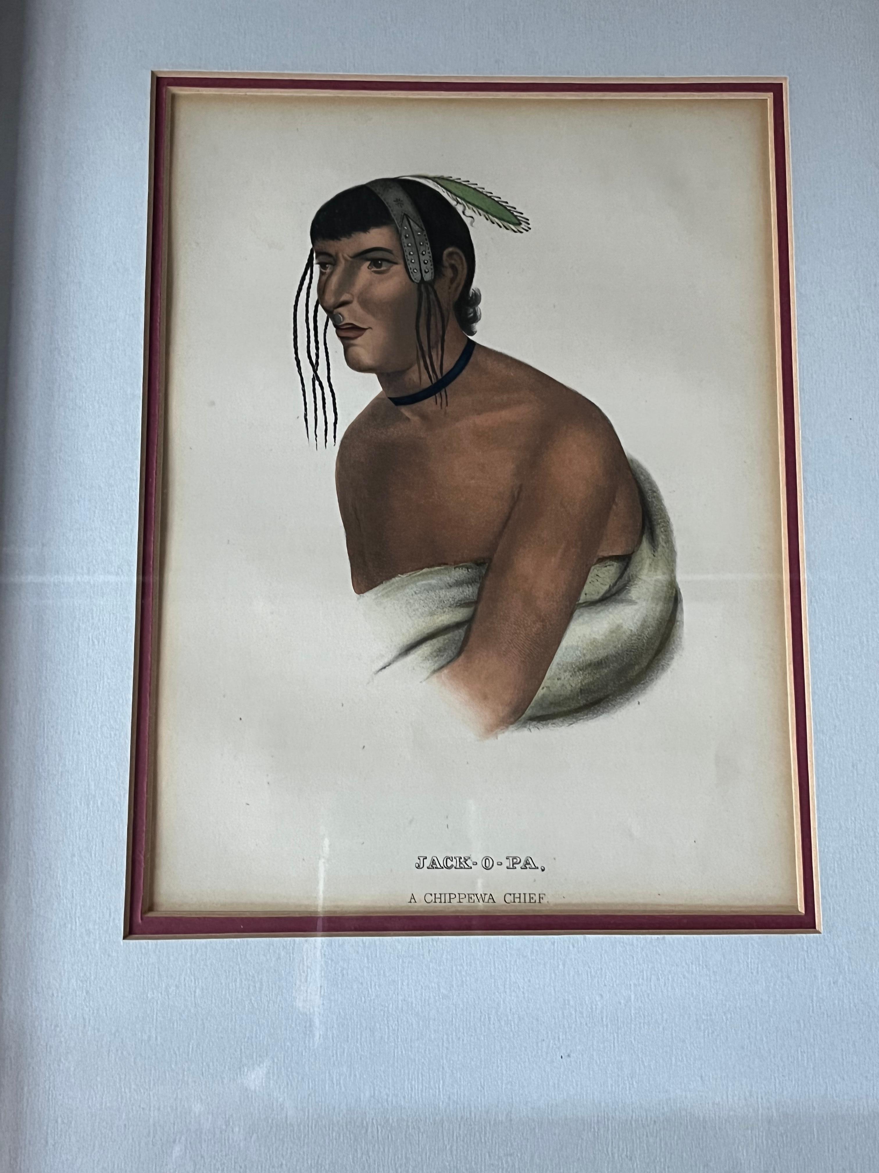 Set of 4 McKenney and Hall Native American Lithographs For Sale at 1stDibs