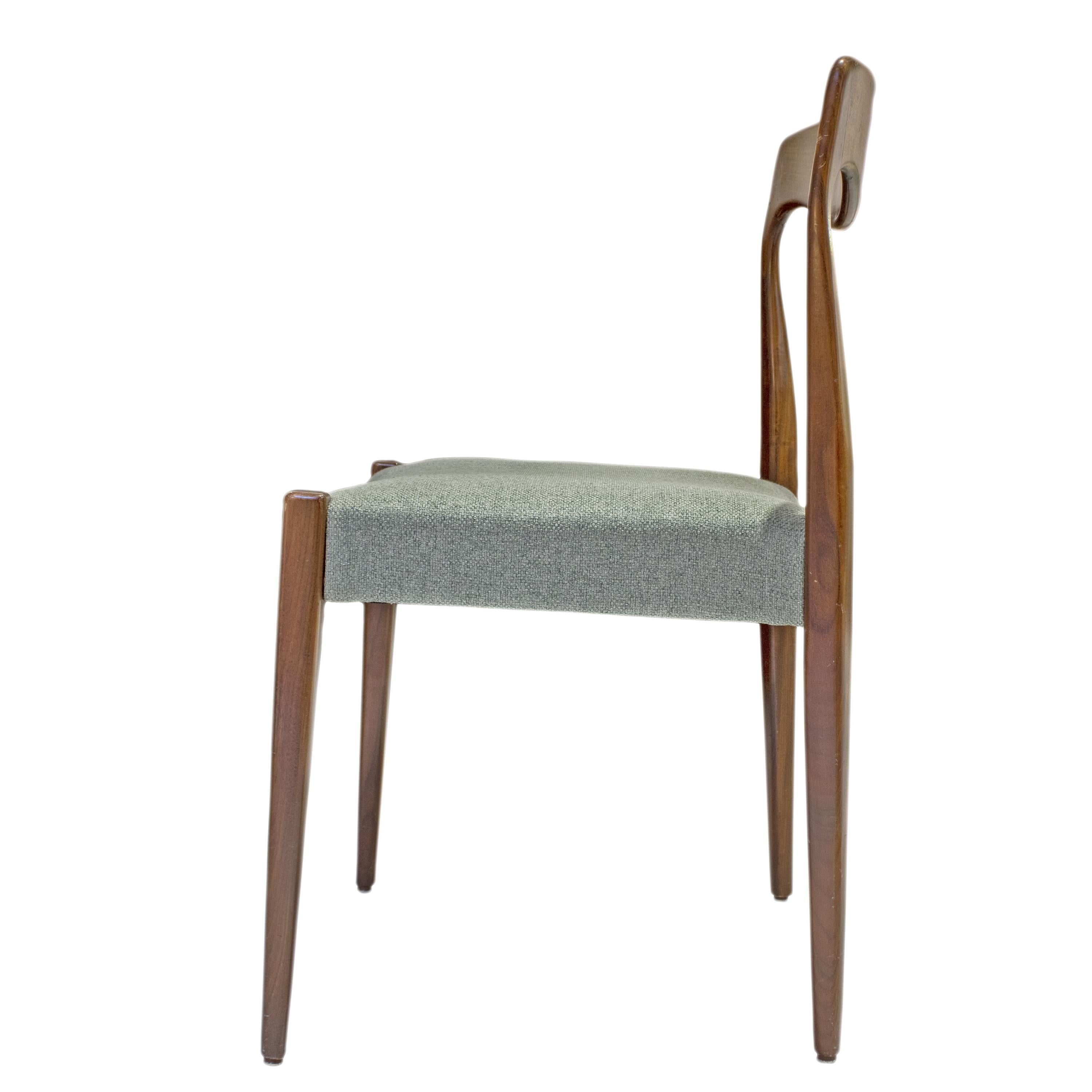 Set of 4 Mid-Century Green, Moller Style Chairs, Denmark, 1960s For ...