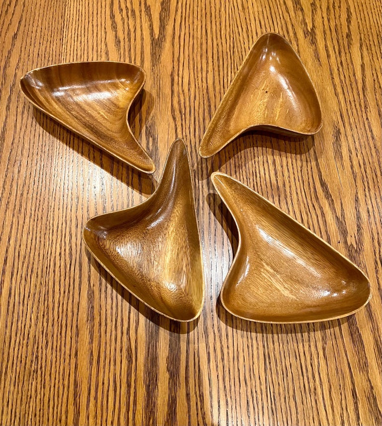 Set of 4 Mid-Century Modern Atomic Age Rare Boomerang Snack Server ...