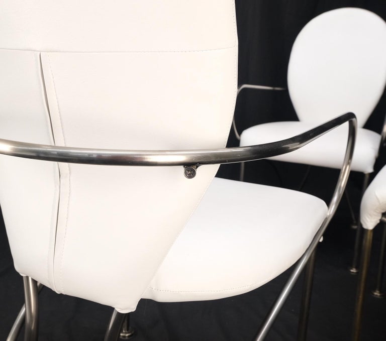 Set of 4 Mid-Century Modern Dining Chairs DIA White Upholstery MINT ...