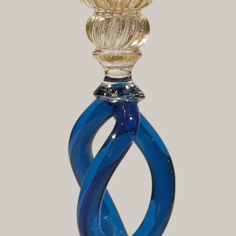 Set of 4 Murano Venetian Crystal Signoretto Wine Glasses For Sale at ...