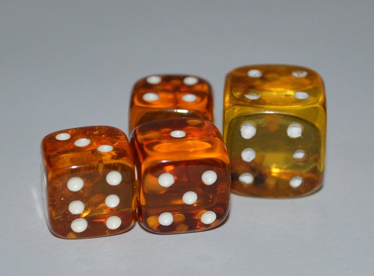 Set of 4 Natural Amber Dice, Denmark, 1960s at 1stDibs