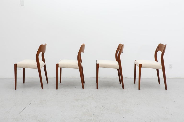 Set of 4 Niels Moller Model 71 with White Upholstered Seats For Sale at ...