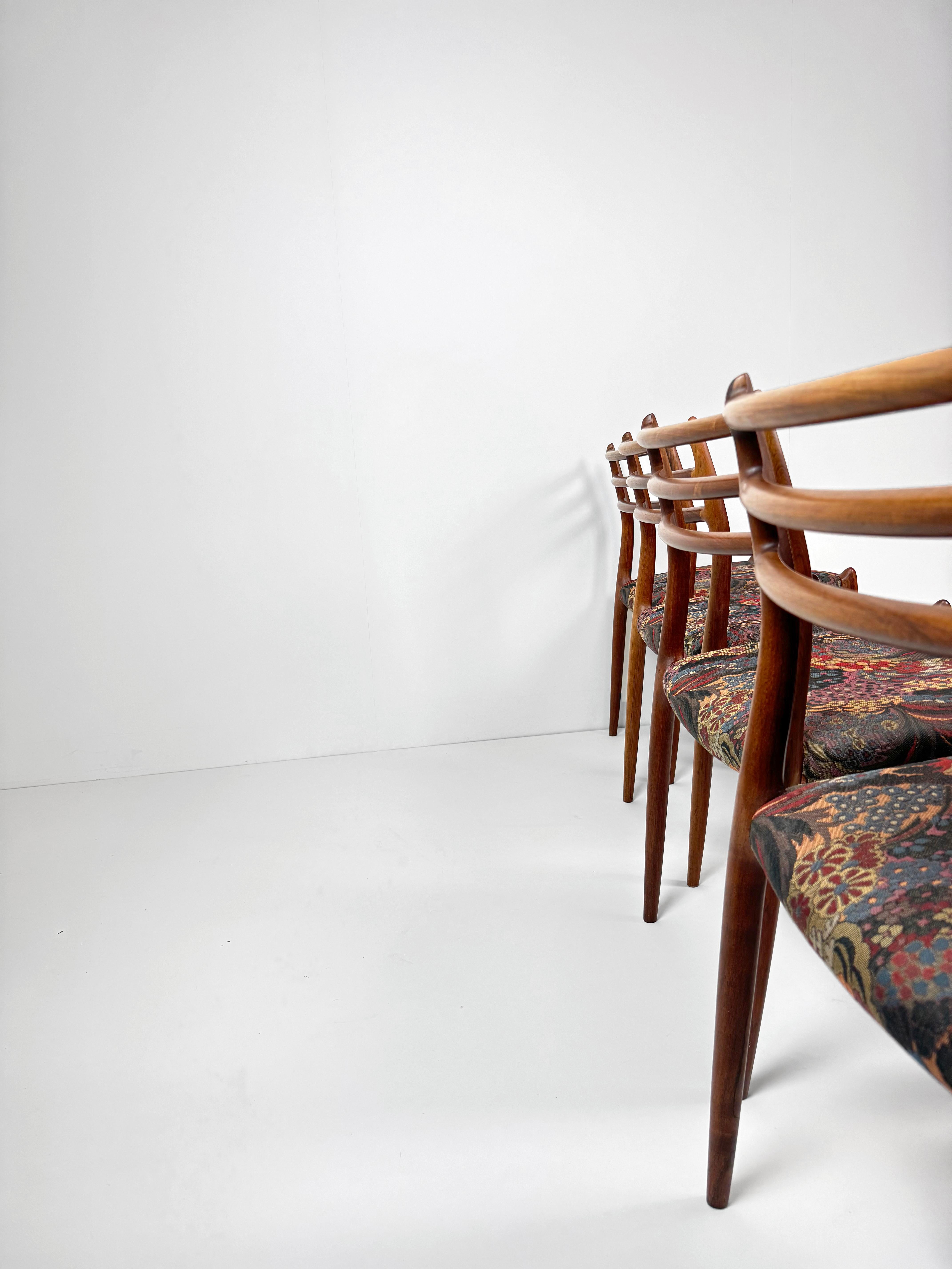 Set of 4 Niels Otto Moller Model 78 Rosewood Dining Chairs, Denmark ...