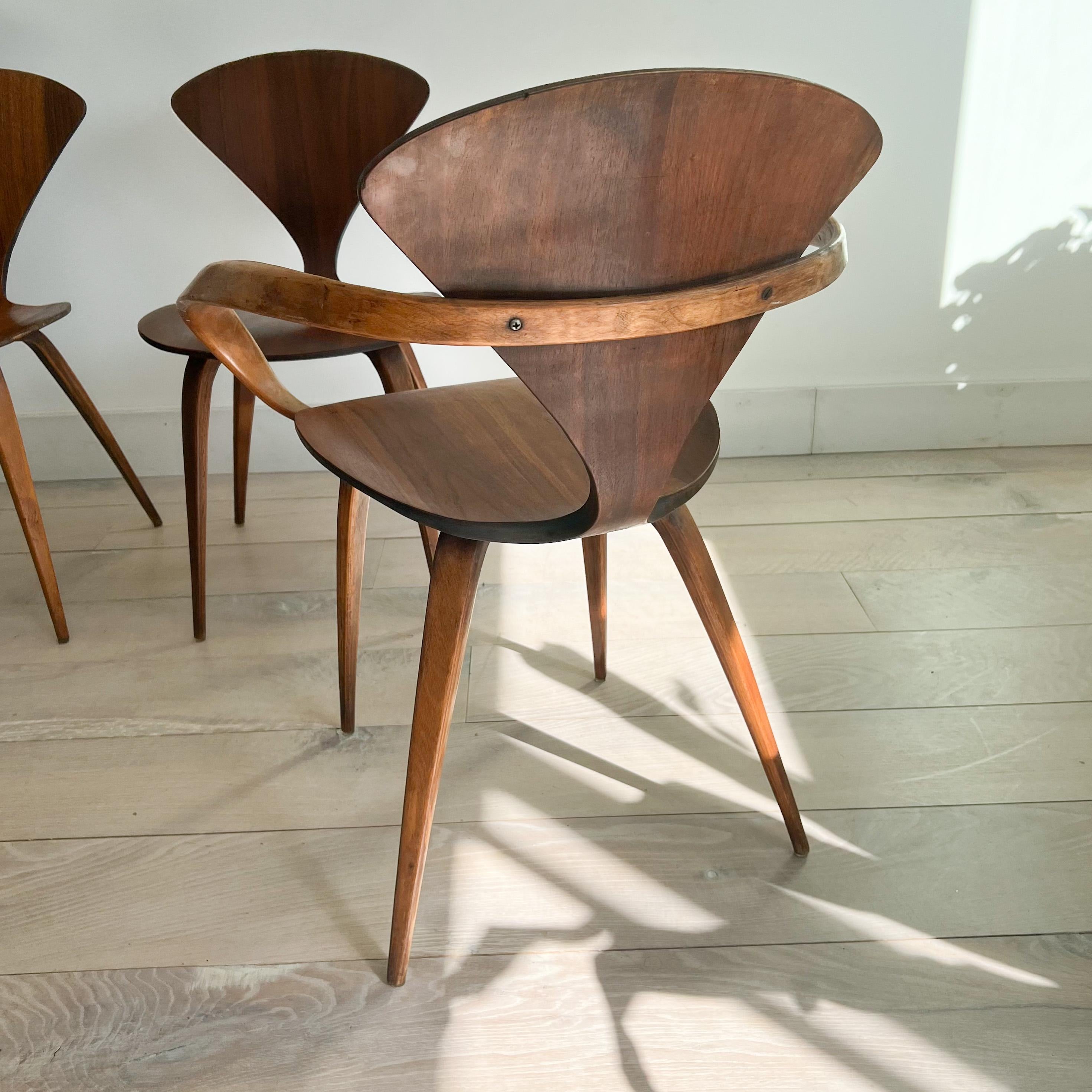 Set of 4 Norman Cherner Plycraft “Pretzel” Chairs at 1stDibs
