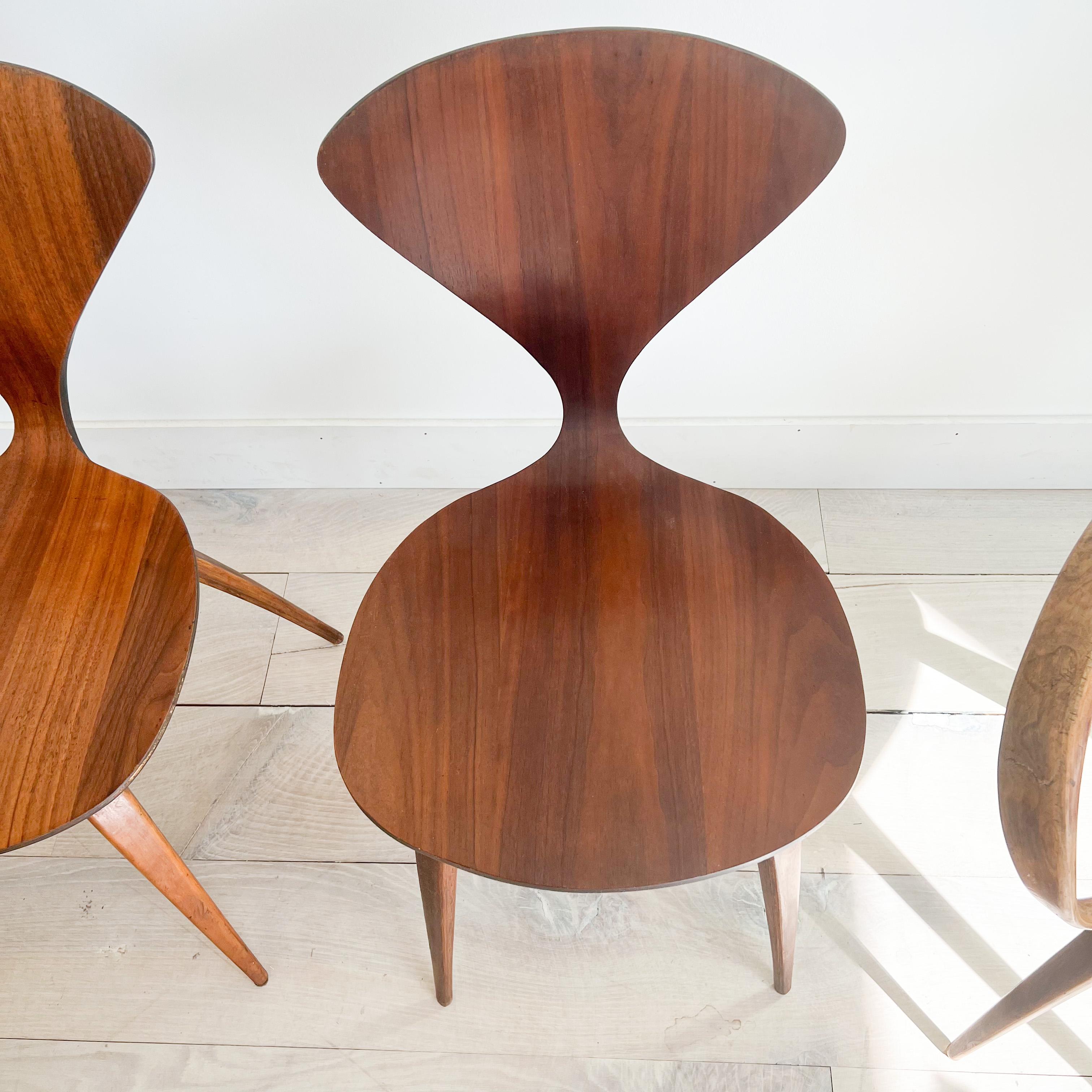 Set of 4 Norman Cherner Plycraft “Pretzel” Chairs at 1stDibs