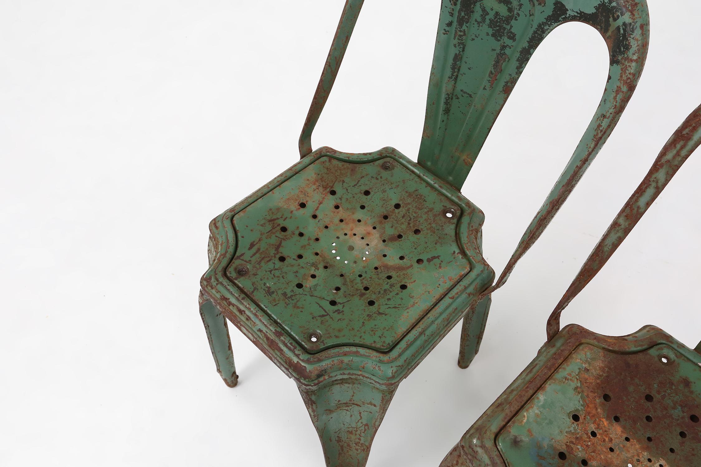 Set of 4 original vintage Tolix model A chairs, France 1950s For Sale ...