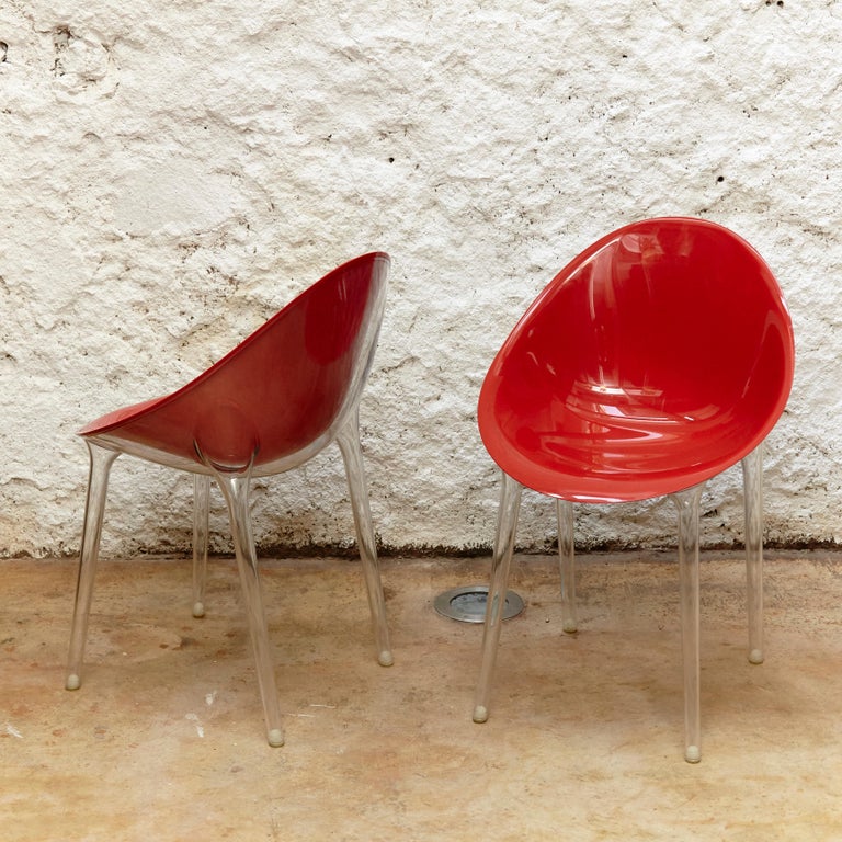 Set of 4 Philippe Starck Impossible Chair Red by Kartell, circa 2008 at ...