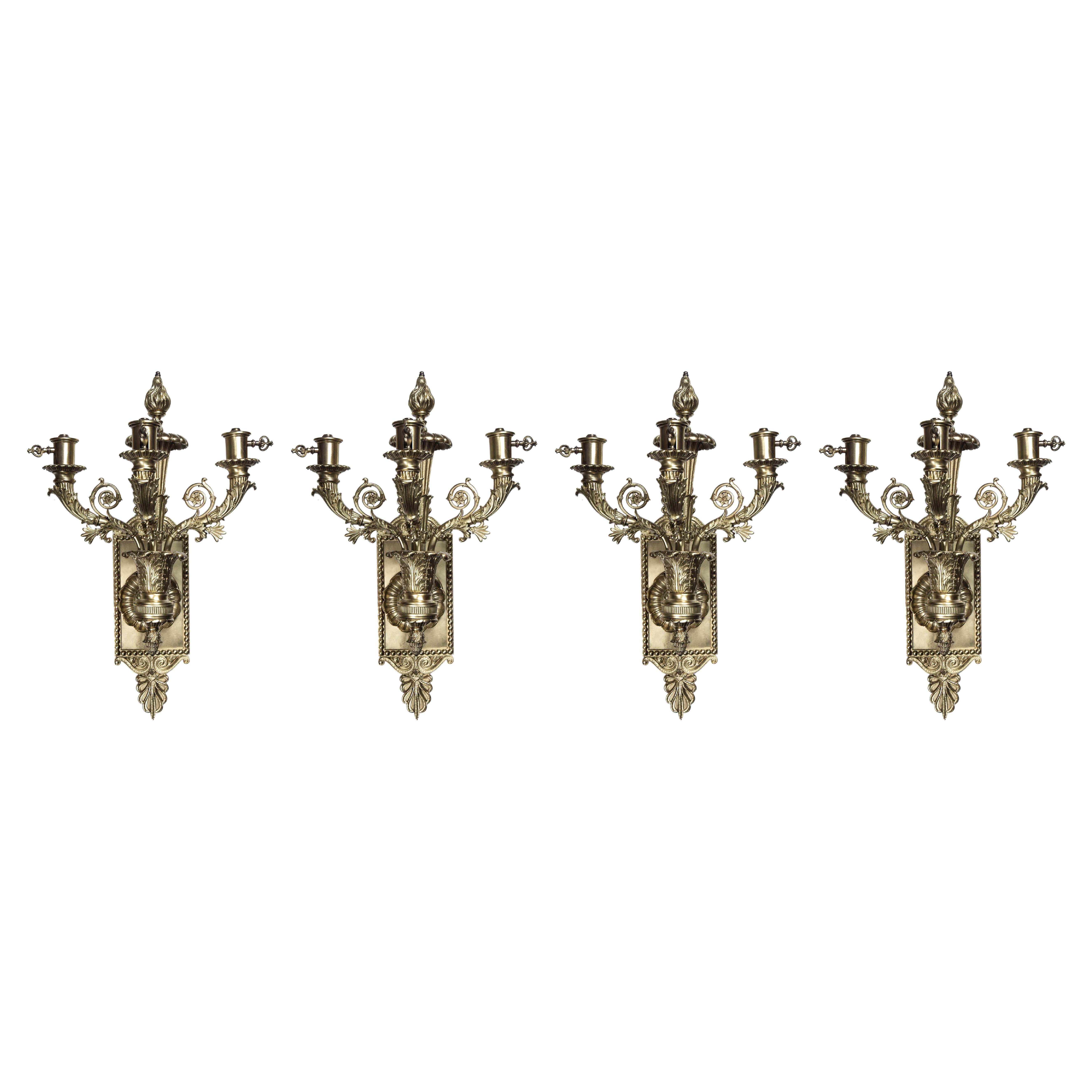 Set of Large Bronze Sconces For Sale at 1stDibs