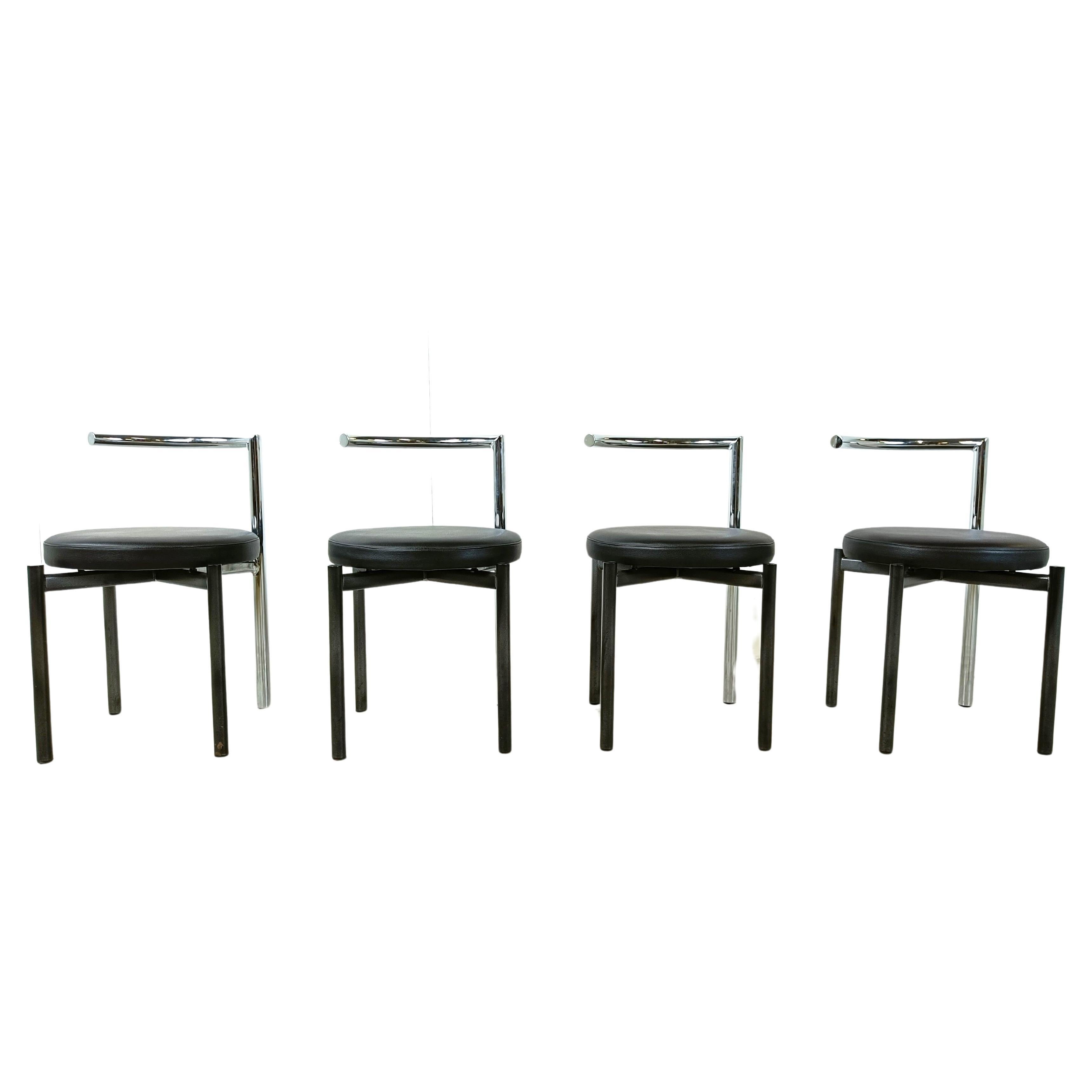 Set of 4 postmodern dining chairs, 1980s For Sale at 1stDibs